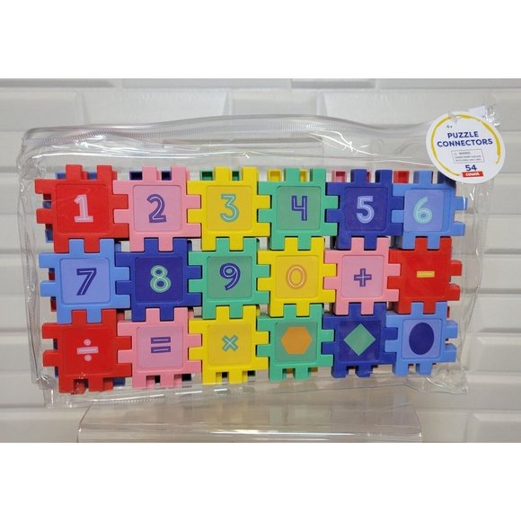 Ankyo | Toys | 54 Piece Kids Numbers Math Symbols Puzzle Connector Set ...
